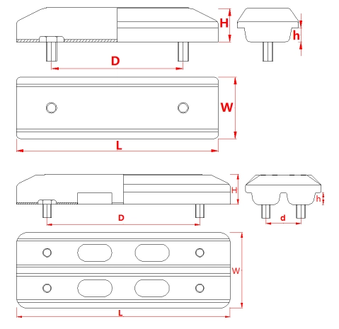 Black Rubber Steel Clip On Roadliner Track Pads For Excavators